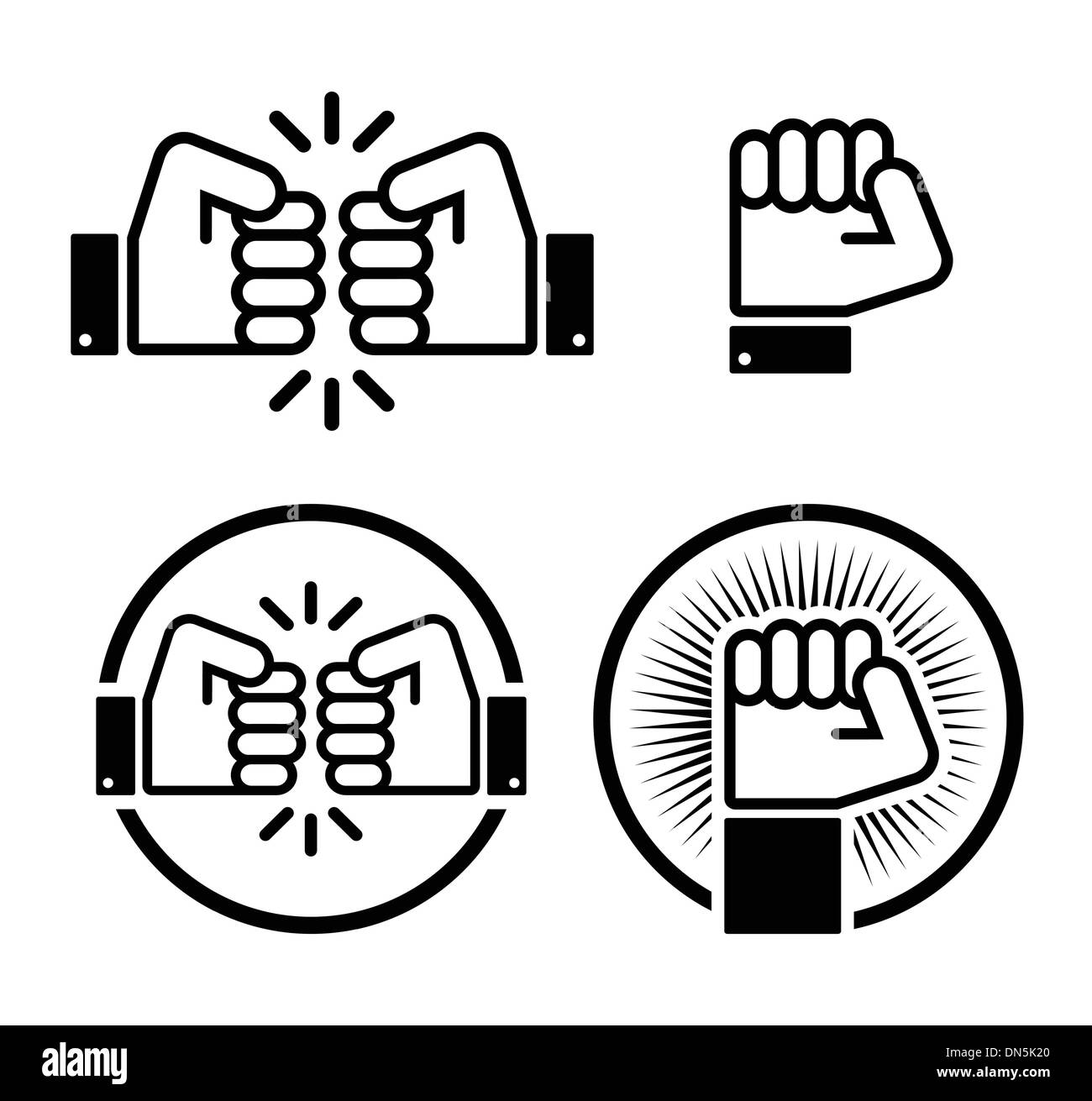 Black fist bump circle hi-res stock photography and images - Alamy