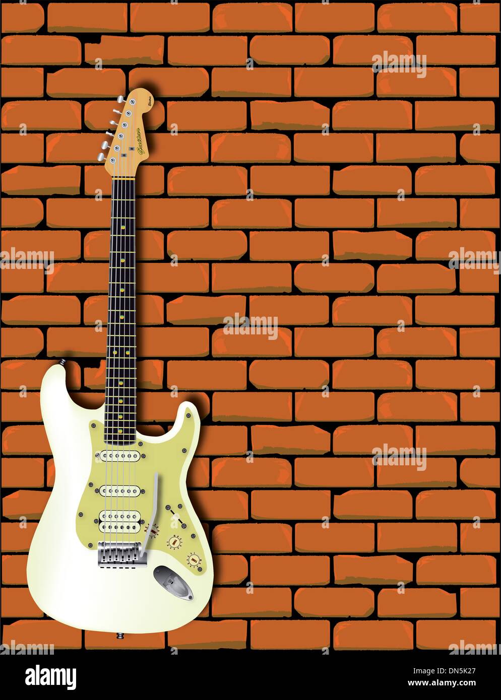Rocking Guitar Wall Stock Vector Image & Art - Alamy