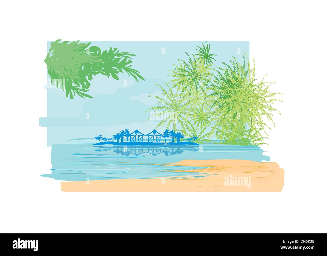 Tropical beach landscape vector Stock Vector Image & Art - Alamy