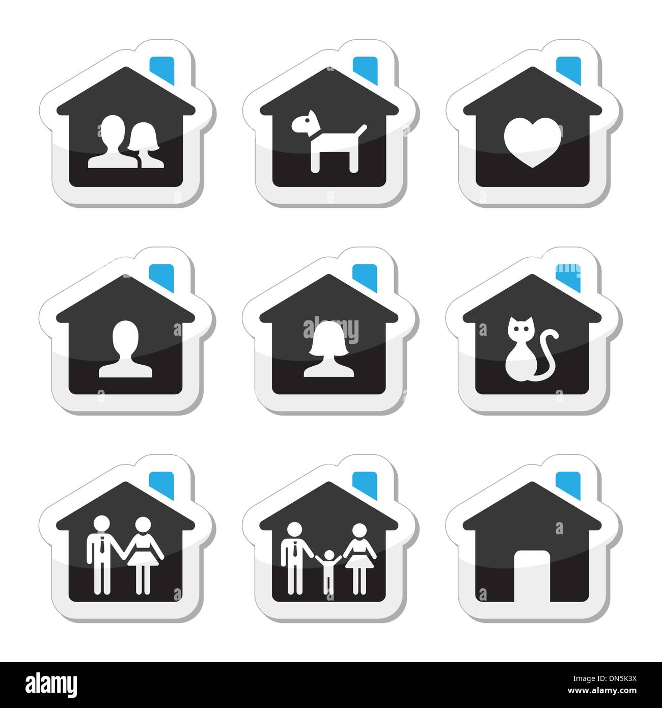 Family vector icons set Cut Out Stock Images & Pictures - Alamy