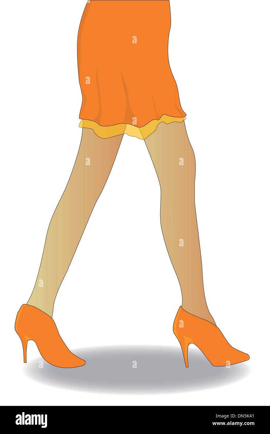 Woman skirt legs Stock Vector Images - Alamy