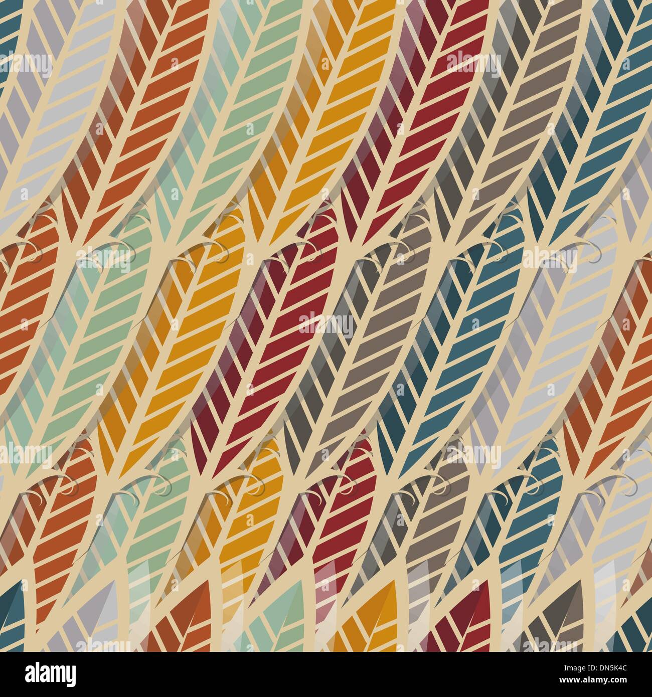 Seamless pattern with abstract feathers Stock Vector Image & Art - Alamy