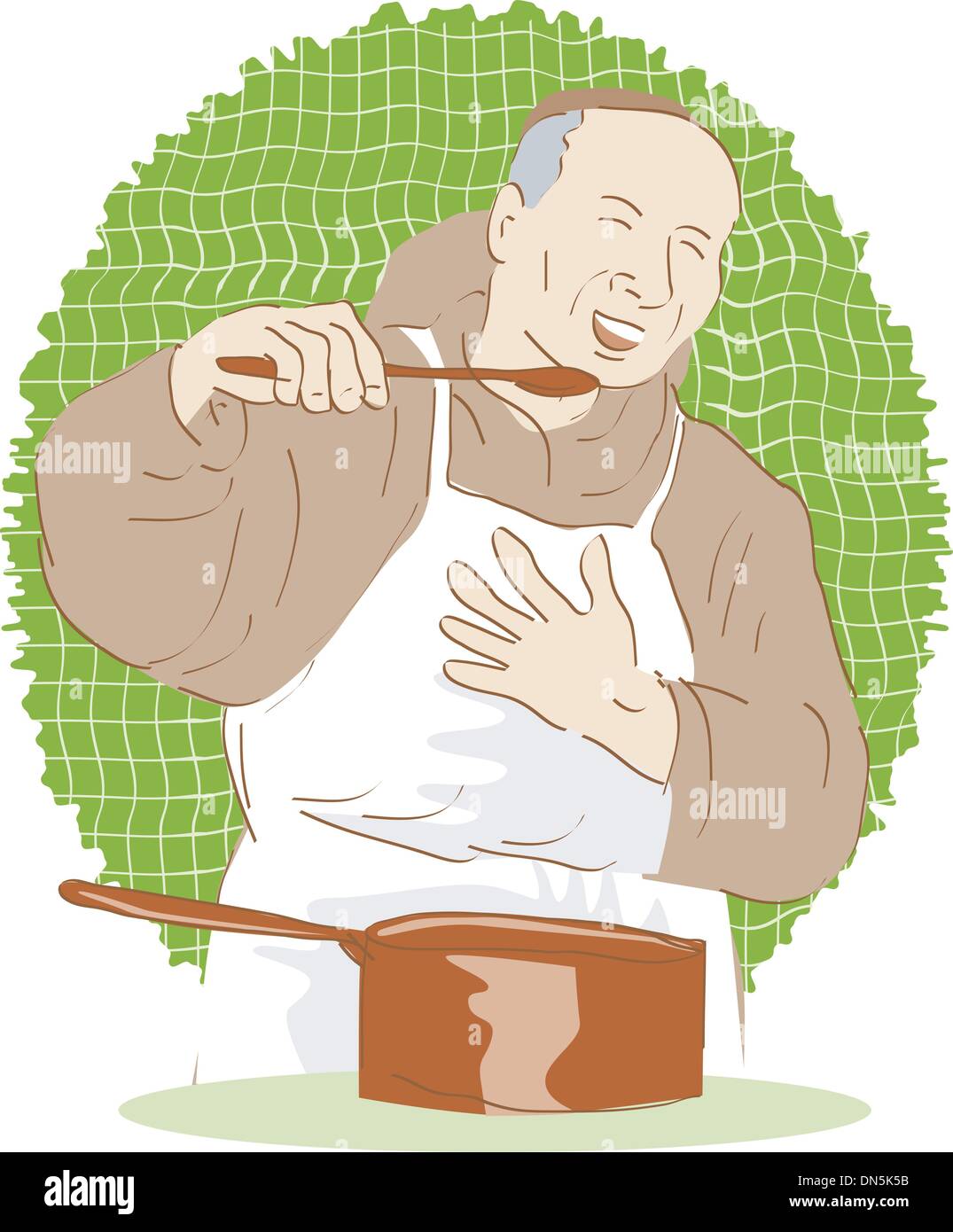 Monk make food not asia Stock Vector Images - Alamy