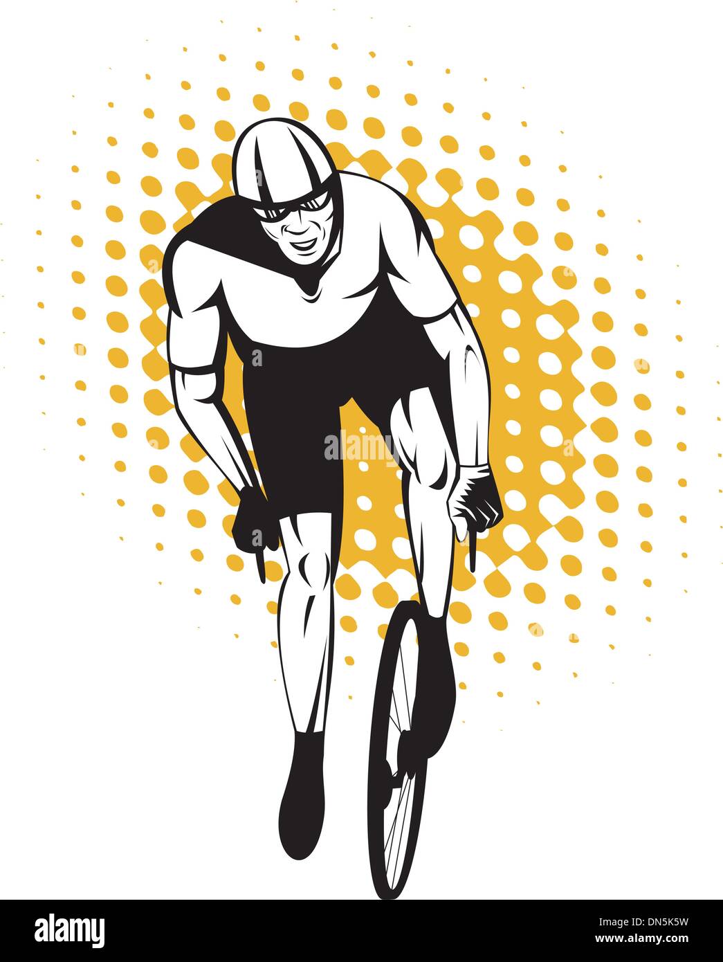 cyclist riding bicycle front view Stock Vector Image & Art - Alamy