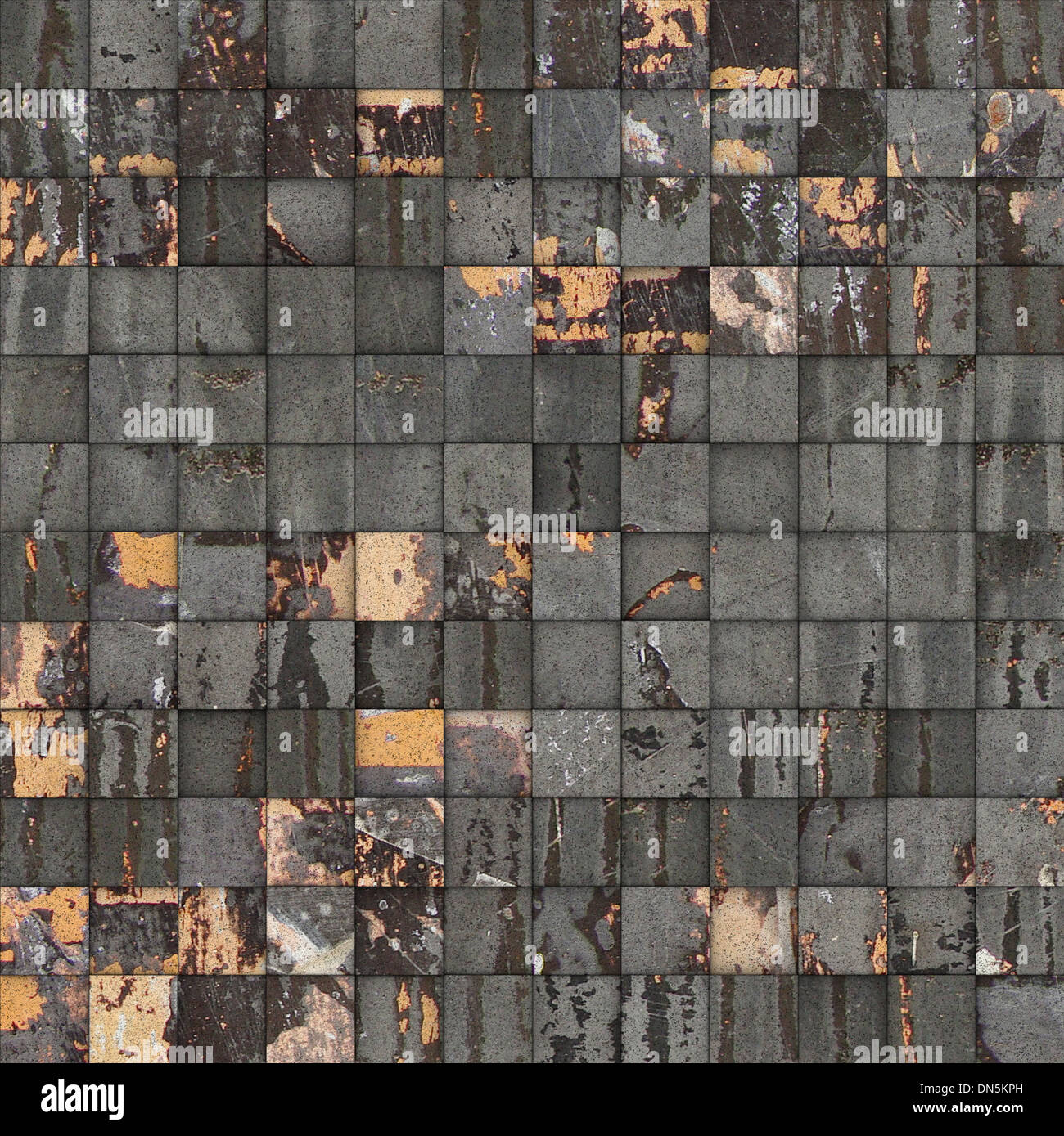 grunge tile mosaic wall floor gray orange Stock Photo - Alamy