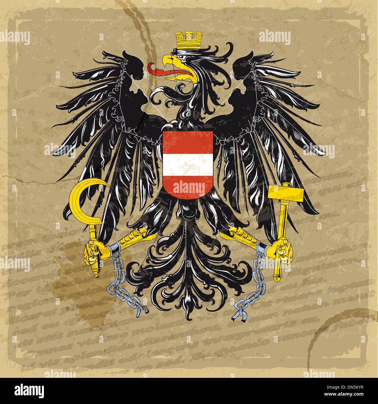 Austria coat of arms on an old sheet of paper Stock Vector Image & Art ...