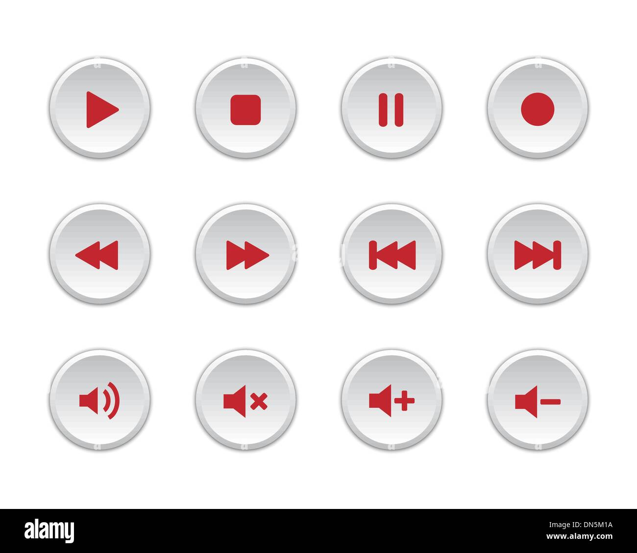 Media player buttons Stock Vector Image & Art - Alamy