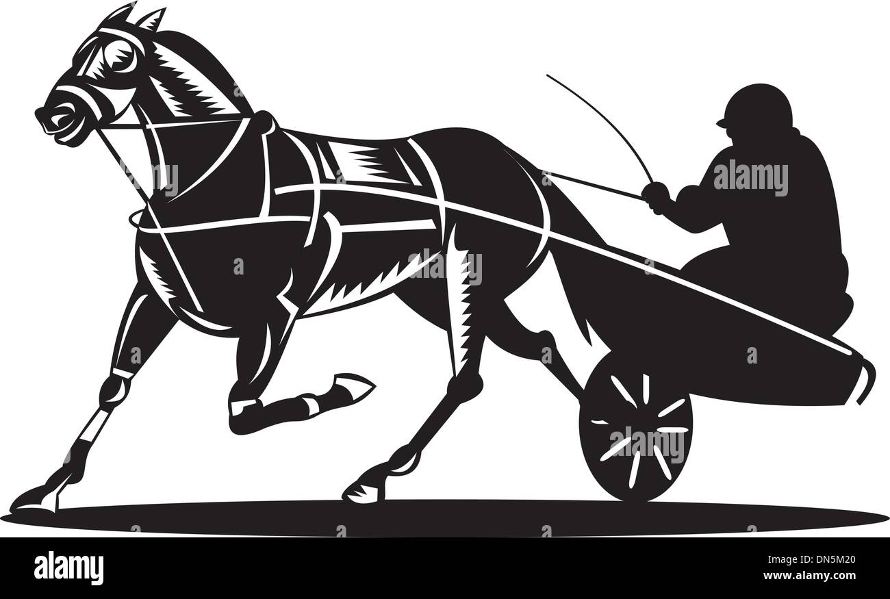 horse and jockey harness racing Stock Vector Image & Art - Alamy