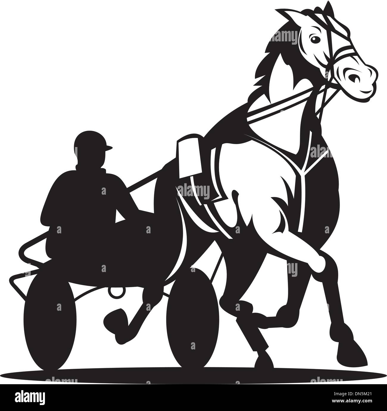 horse and jockey harness racing Stock Vector Image & Art - Alamy