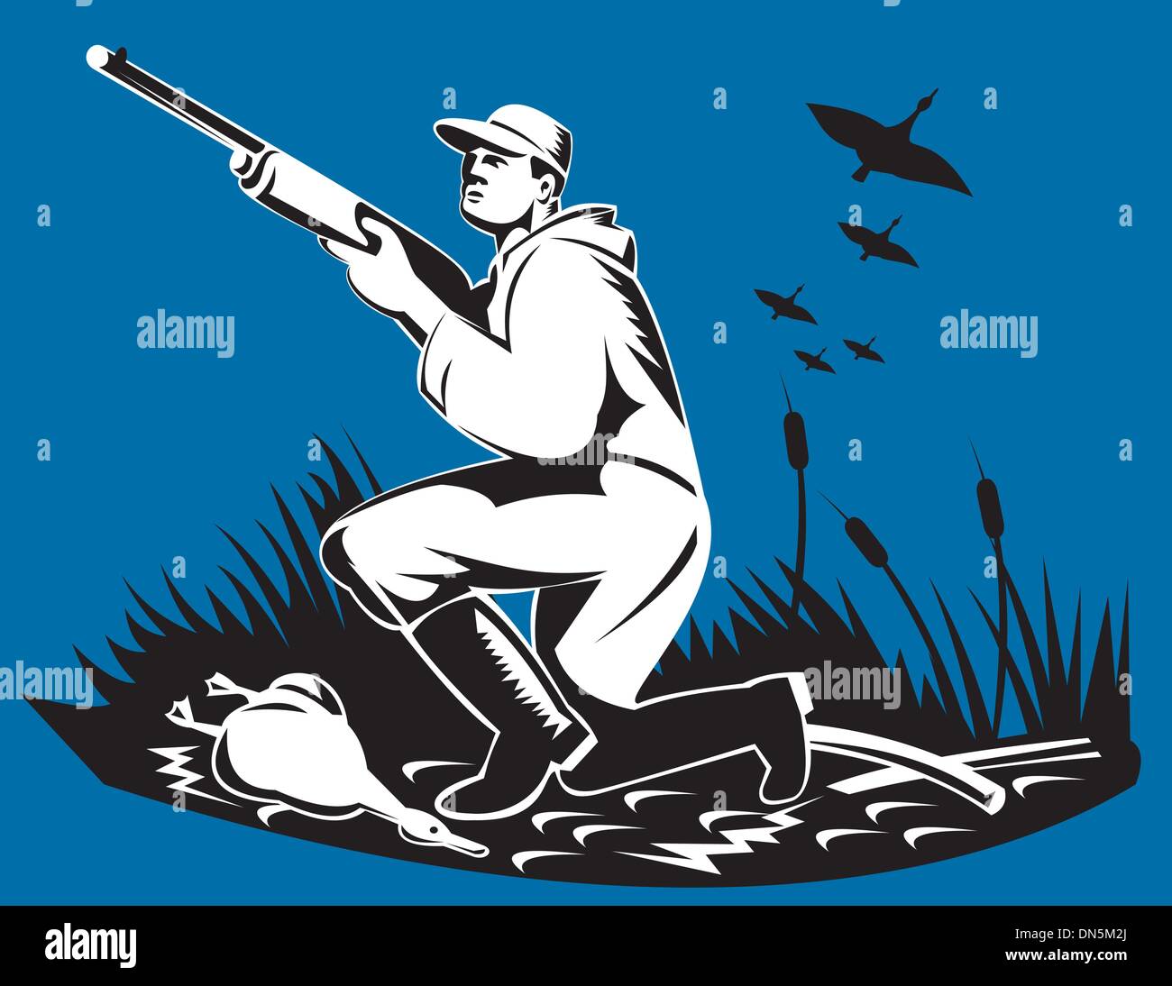 Illustration duck hunter shotgun Stock Vector Images - Alamy