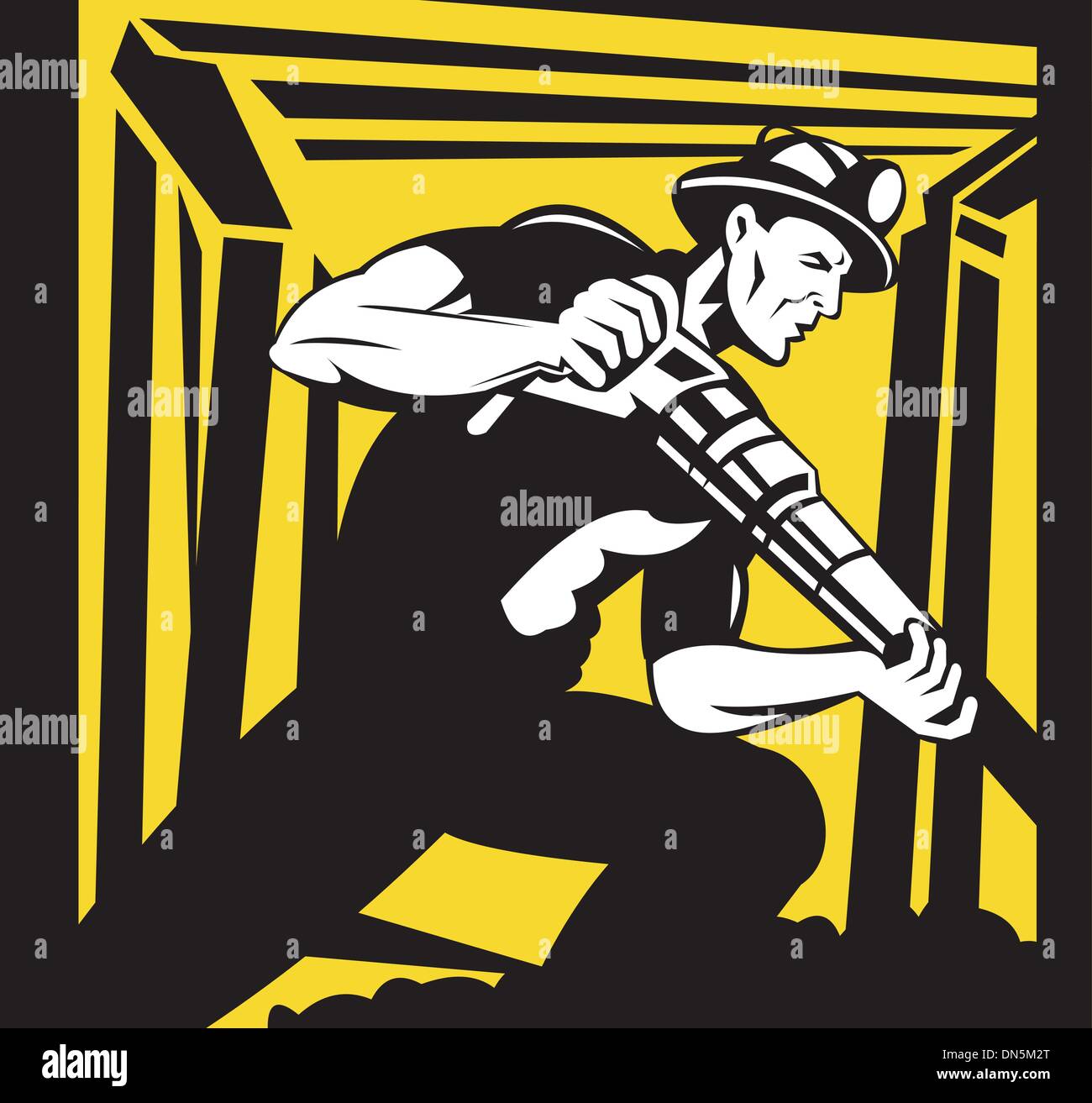 Male worker in hard hat Stock Vector Images - Alamy