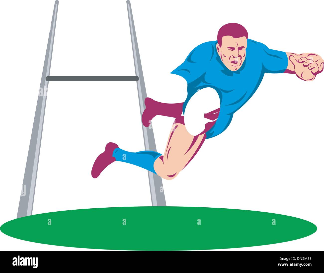 Rugby ball and goal post Stock Vector Images - Alamy