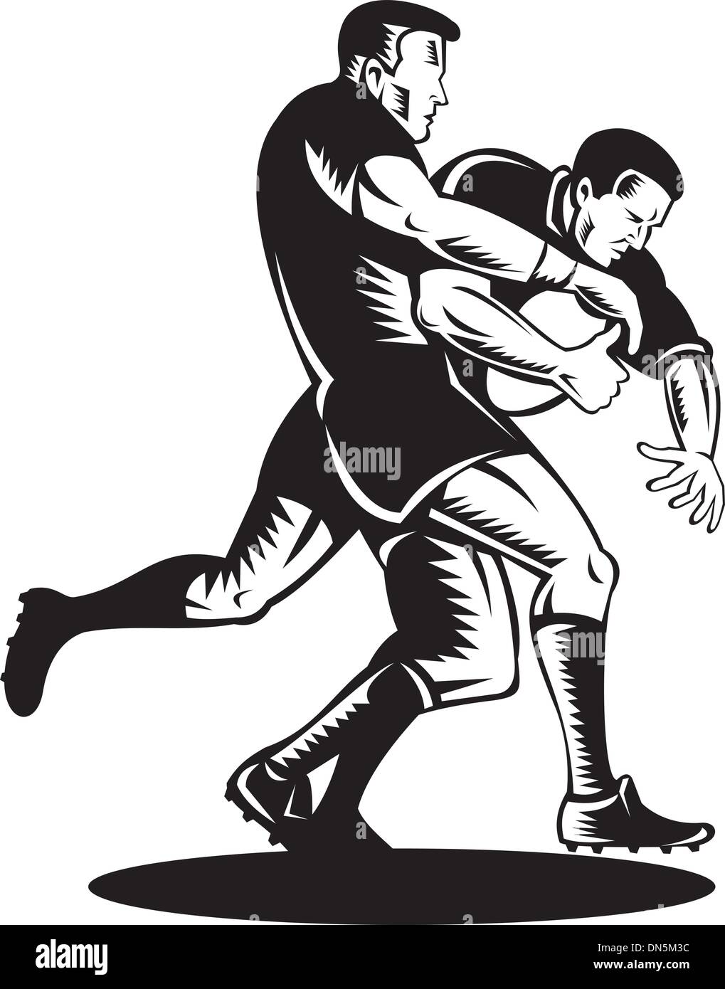 rugby player tackle the ball Stock Vector Image & Art - Alamy