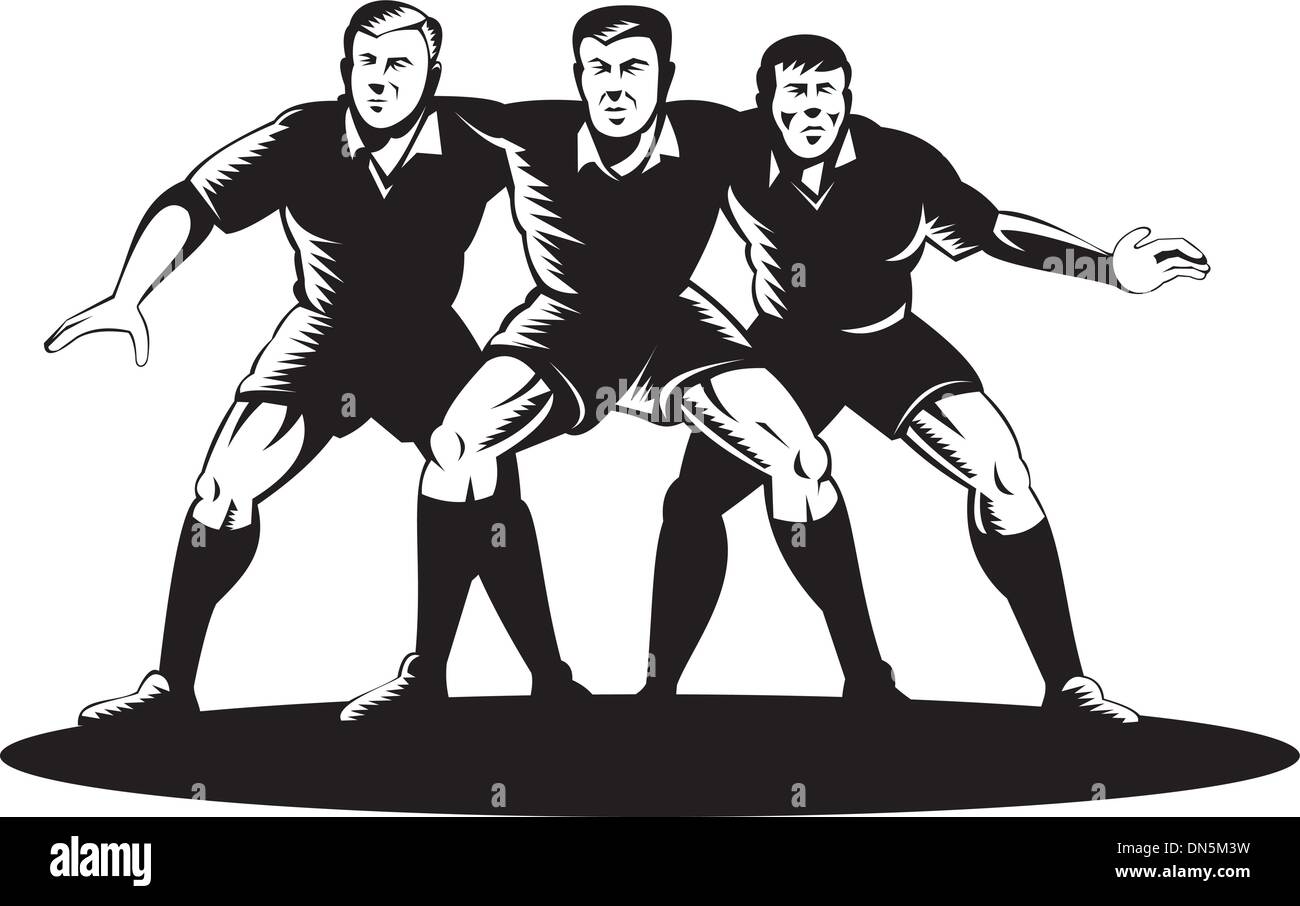 rugby player forward pack in a scrum Stock Vector Image & Art - Alamy