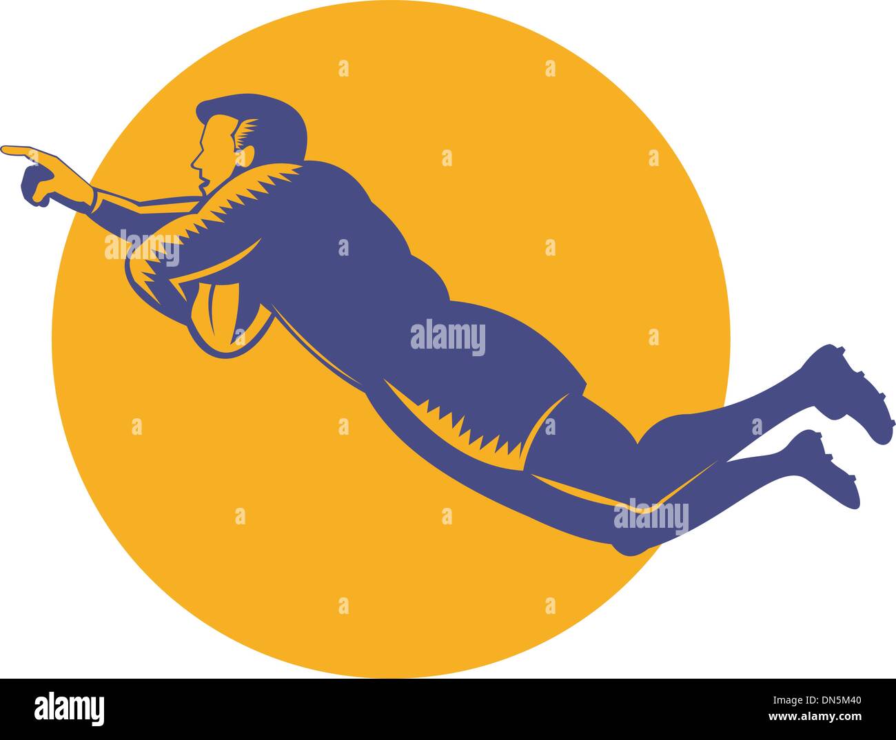 rugby player diving to score a try Stock Vector Image & Art - Alamy