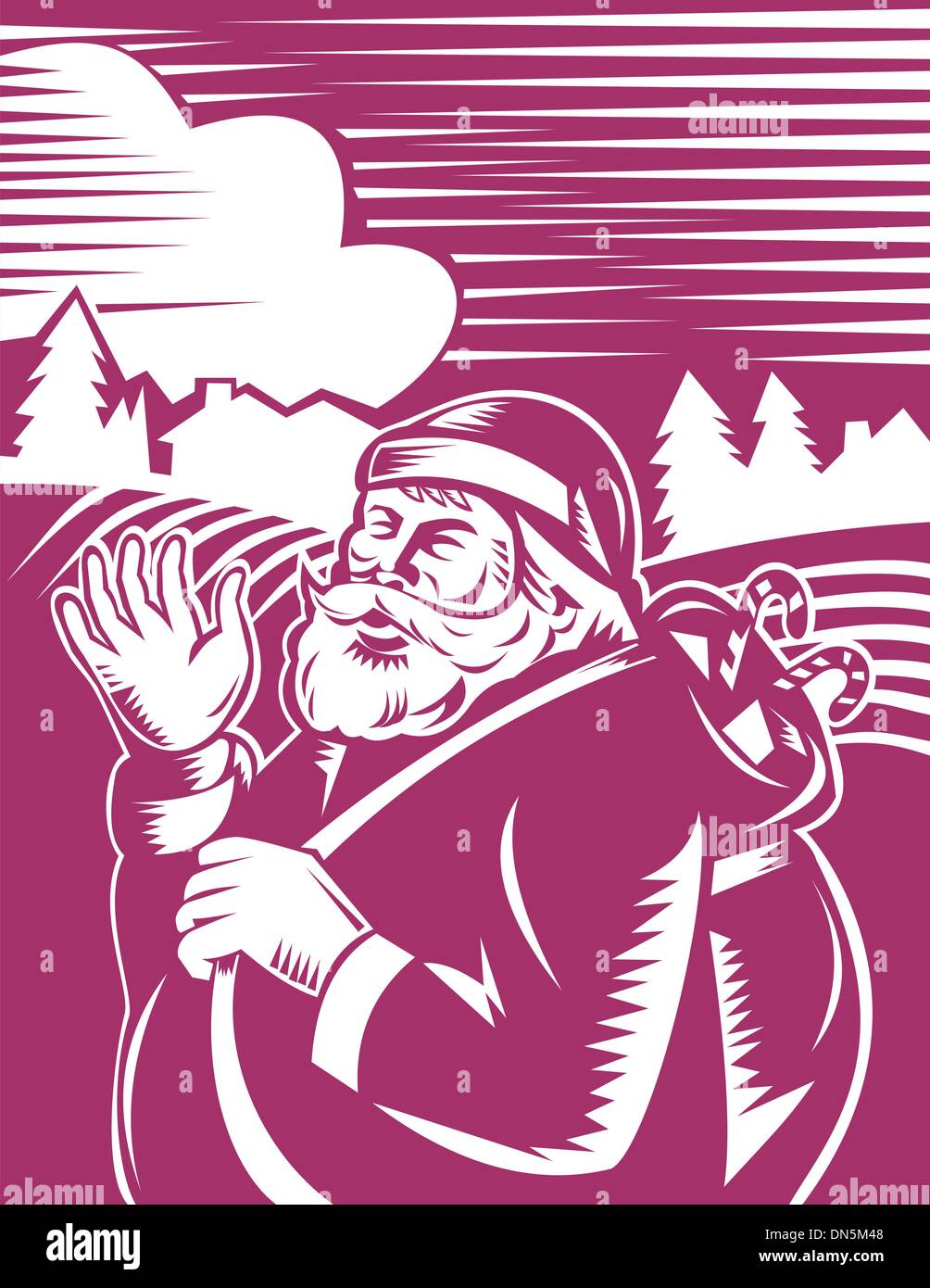 Father Christmas Santa Claus waving hello Stock Vector Image & Art - Alamy