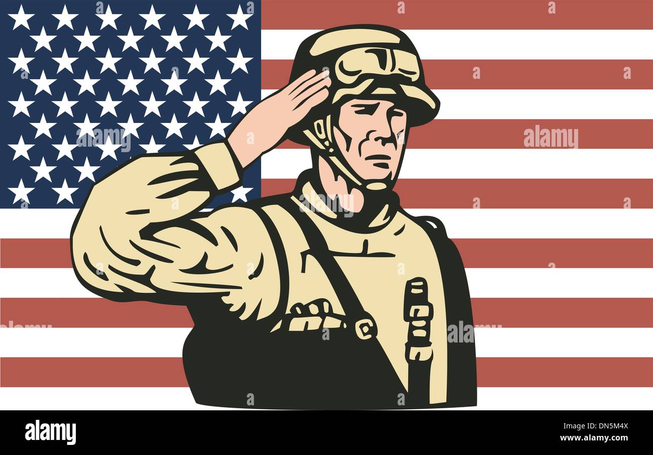American soldier serviceman saluting Stock Vector Image & Art - Alamy