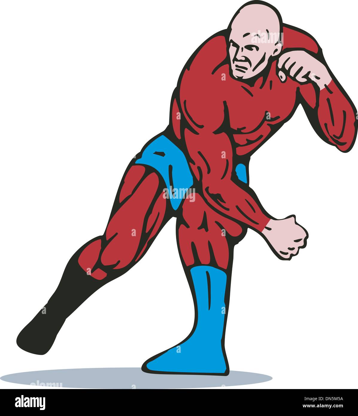 cartoon super hero running punching Stock Vector Image & Art - Alamy