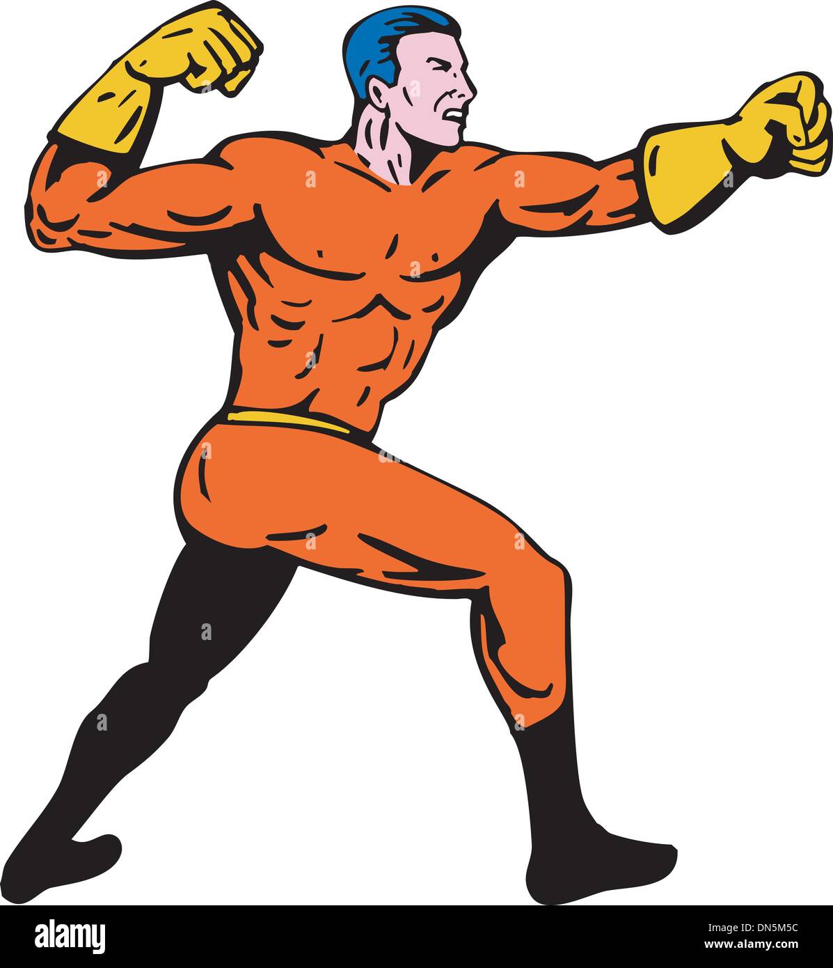 Cartoon man punching hi-res stock photography and images - Alamy