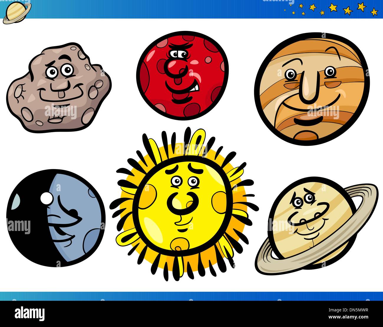 Cartoon illustration funny jupiter planet hi-res stock photography and ...