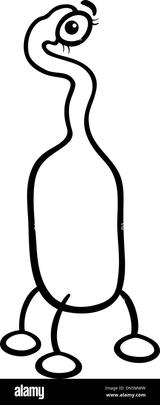 alien cartoon illustration coloring page Stock Vector Image & Art - Alamy