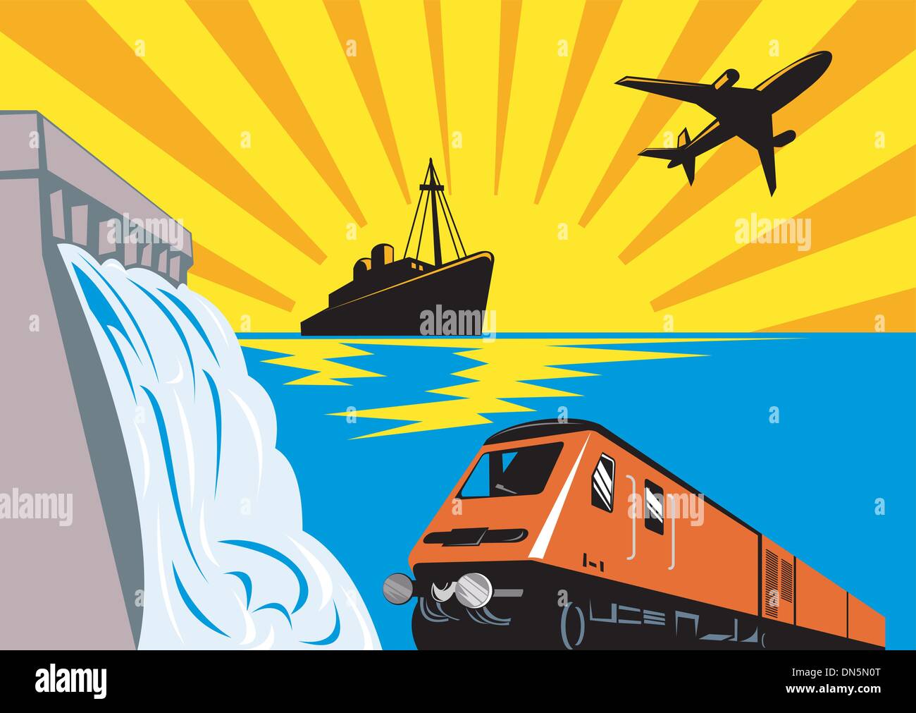 diesel train locomotive retro Stock Vector Image & Art - Alamy