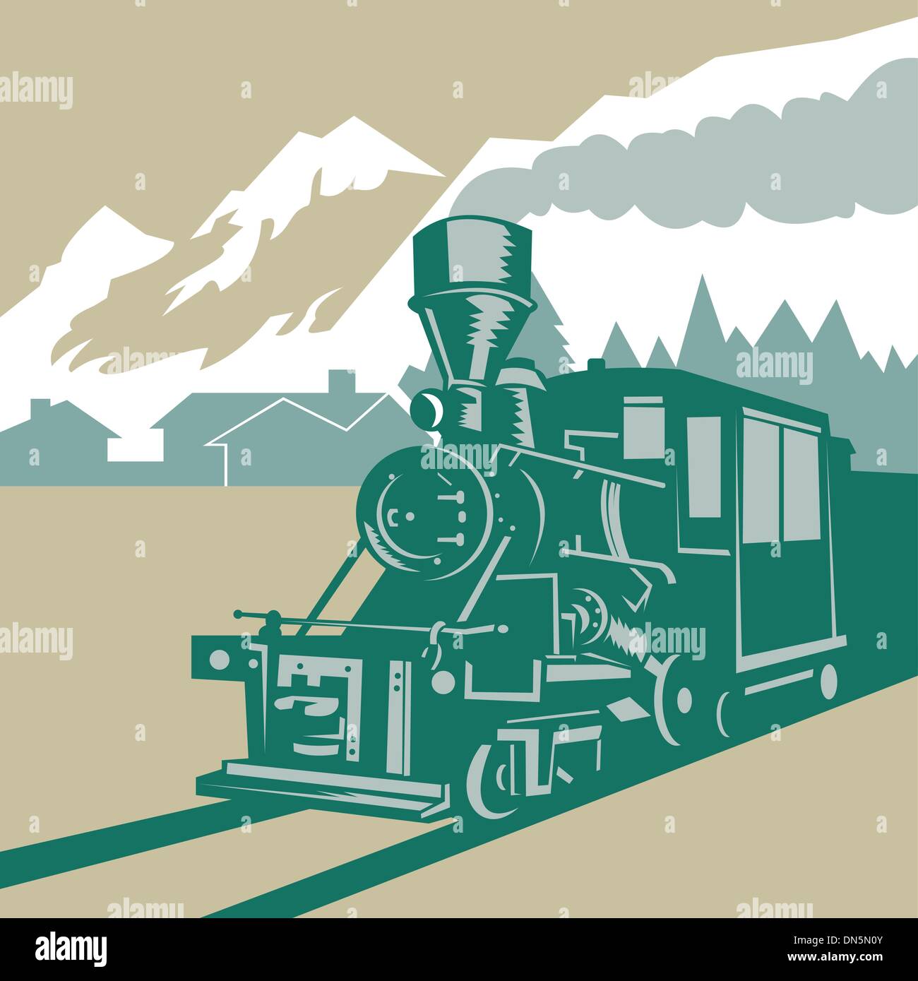 vintage steam train locomotive Stock Vector Image & Art - Alamy
