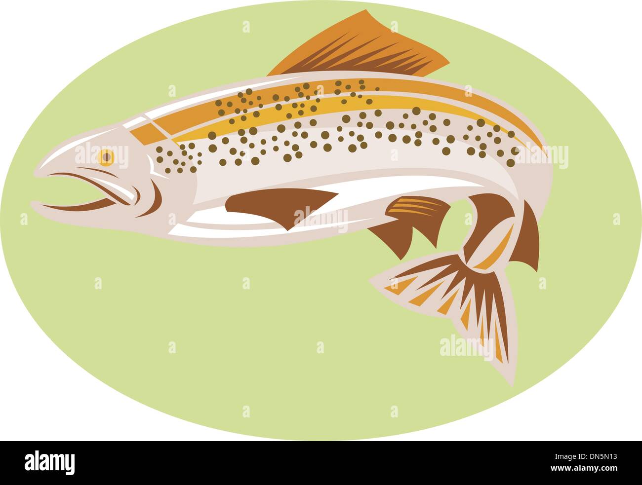 trout fish jumping Stock Vector Image & Art - Alamy