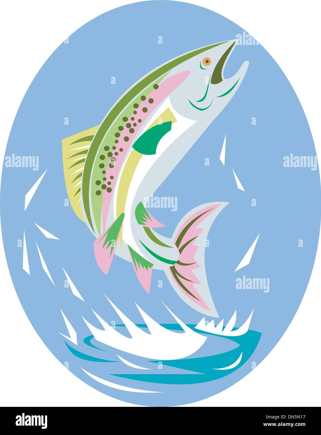 trout fish jumping Stock Vector Image & Art - Alamy