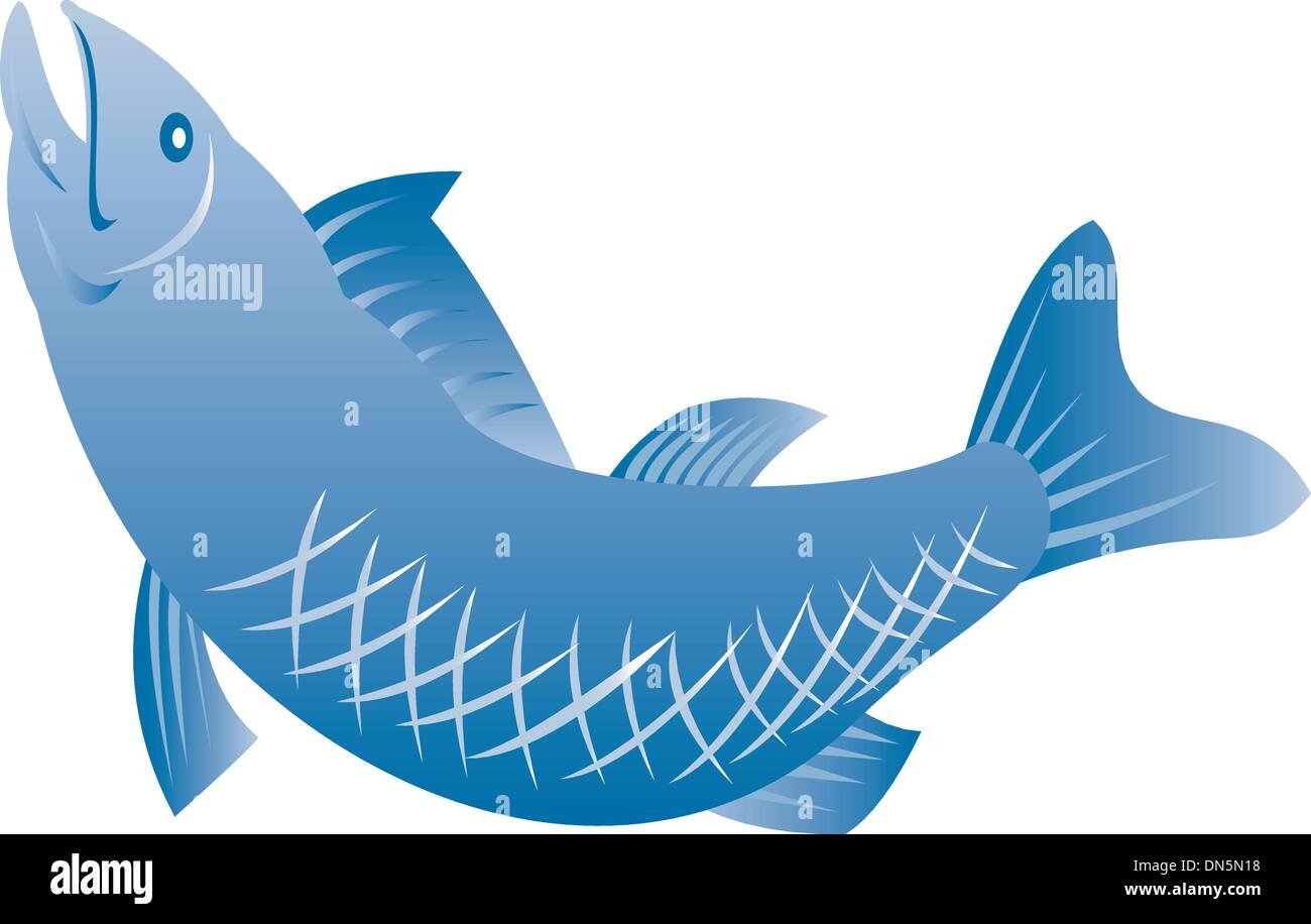trout fish jumping Stock Vector Image & Art - Alamy