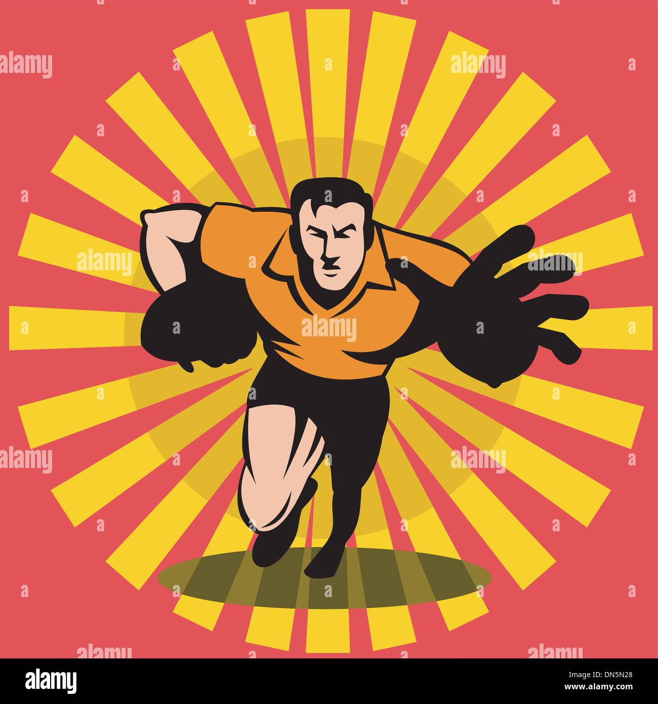 rugby player running fending attacking with the ball Stock Vector Image ...
