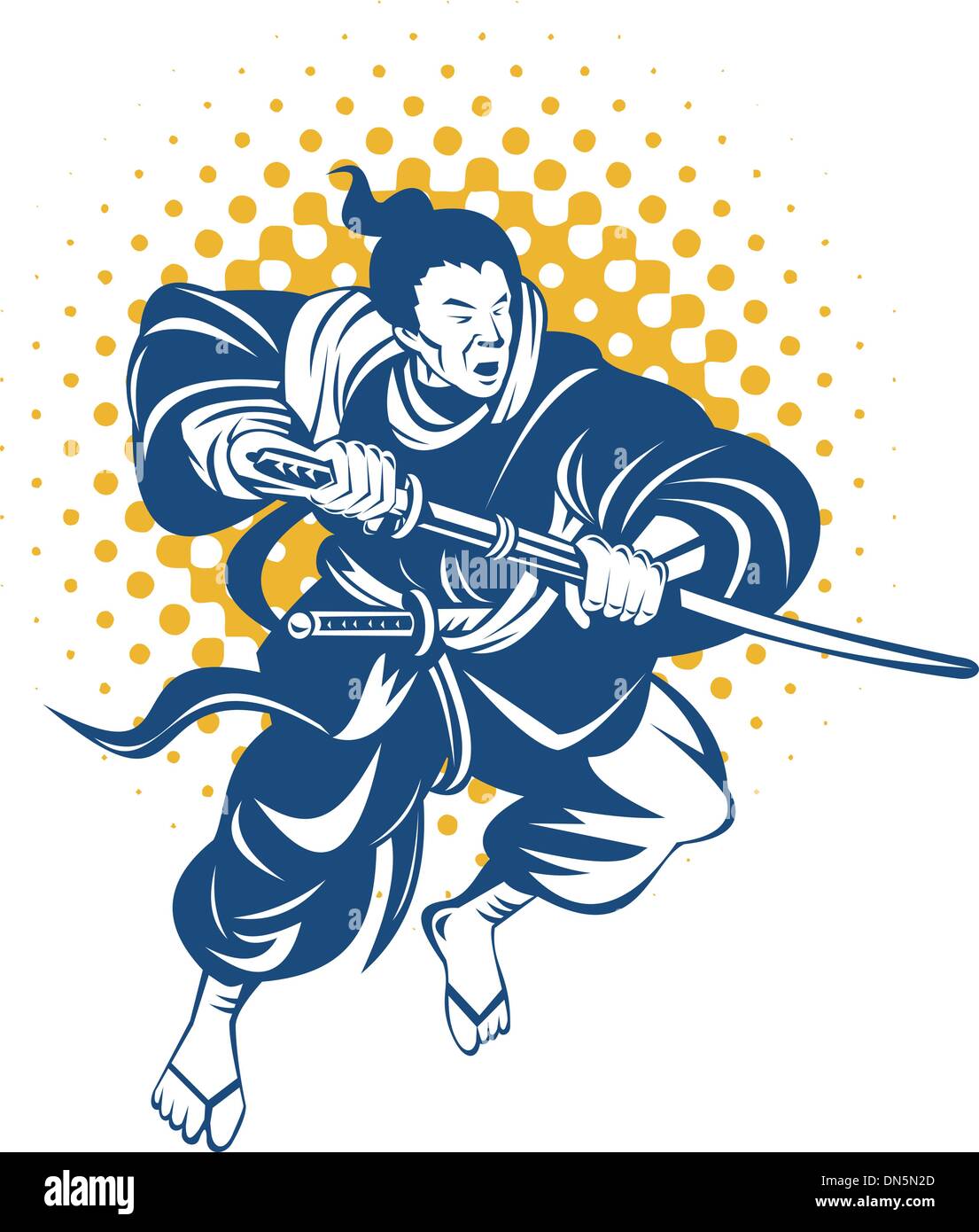 Japanese samurai warrior fighting Stock Vector Image & Art - Alamy