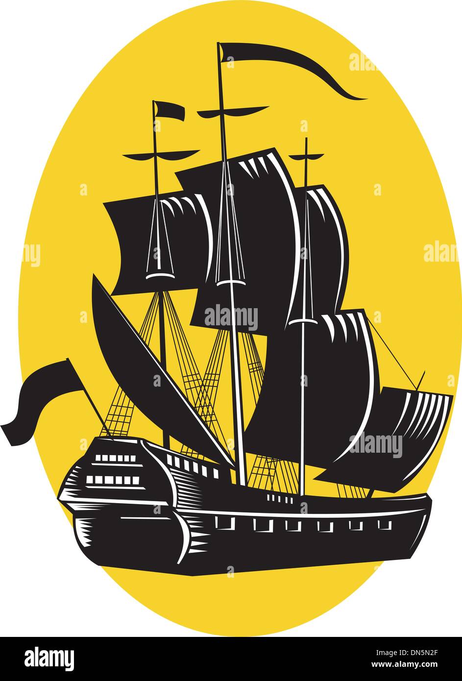 Galleon vector vectors hi-res stock photography and images - Alamy