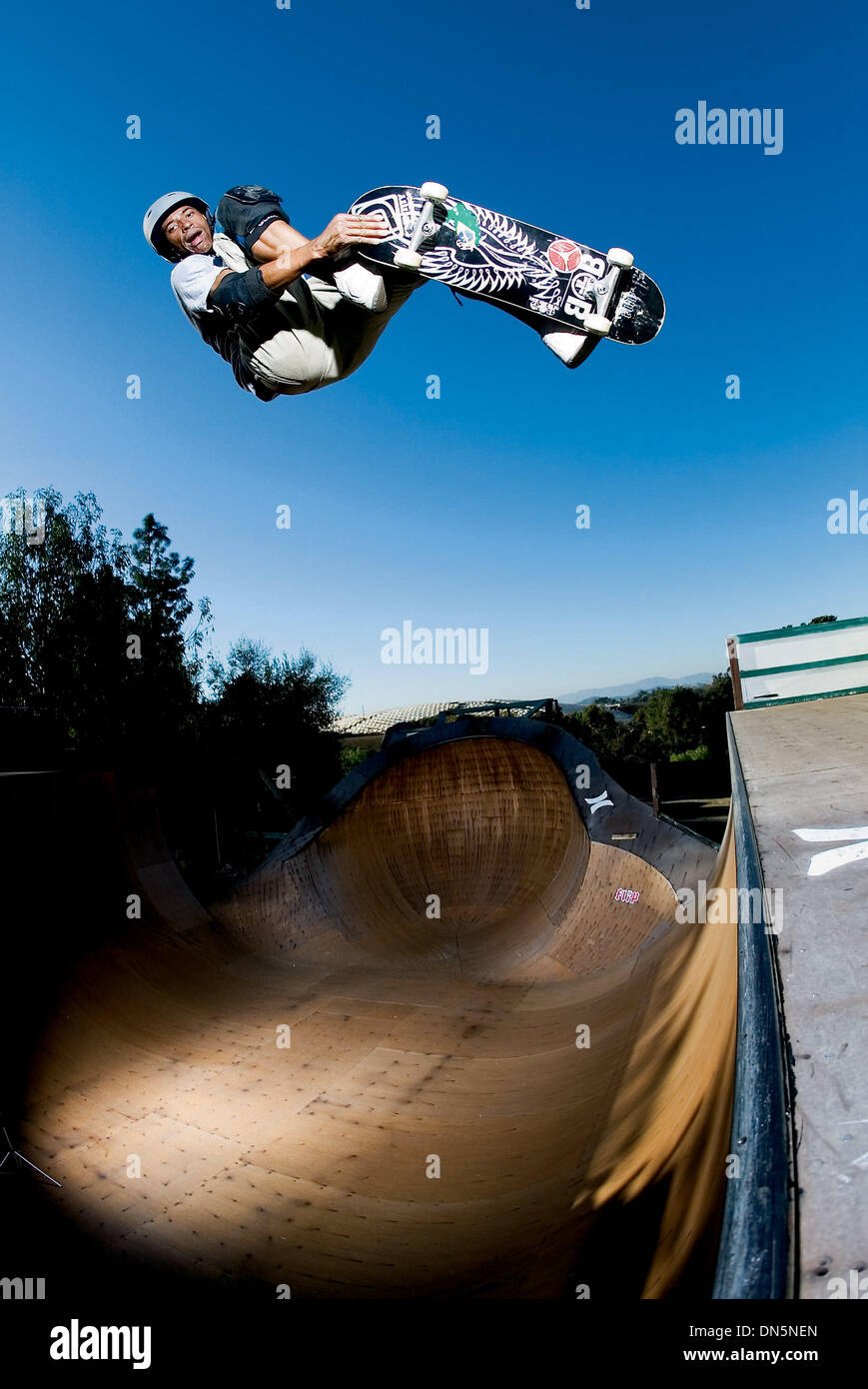 Nov 17, 2006; Vista, CA, USA; Skateboarder EVANDRO MANCHA high above ...