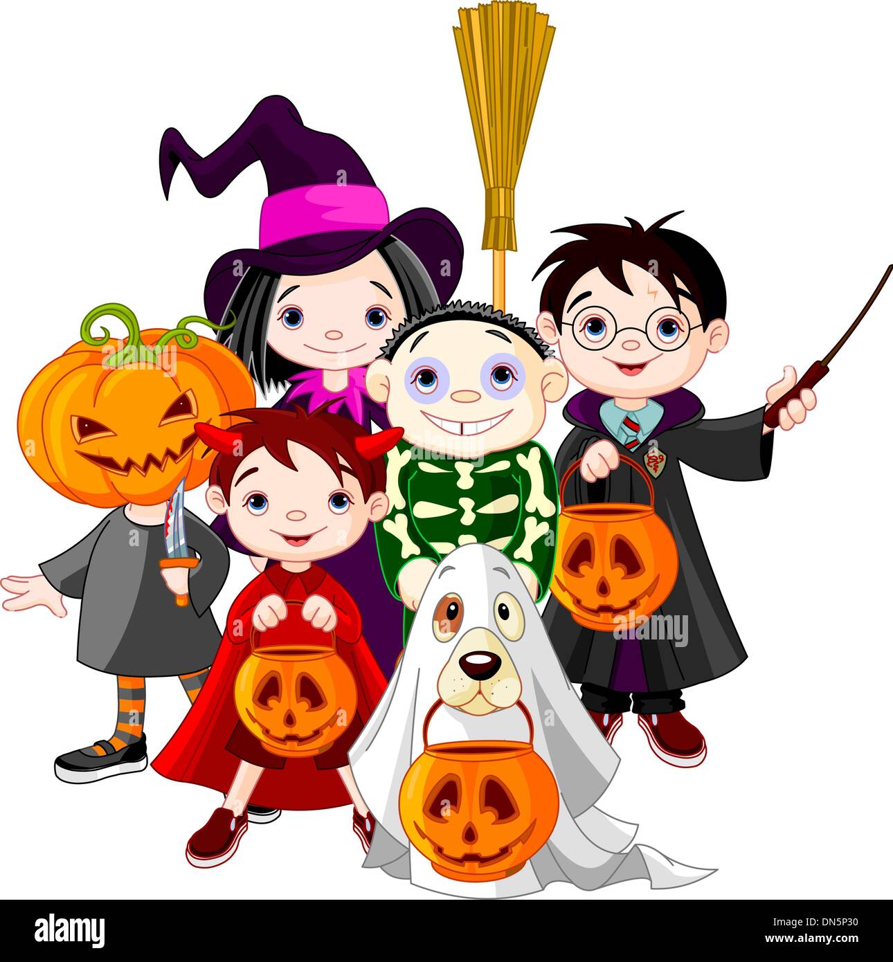 Clipart Halloween Trick Or Treaters Art