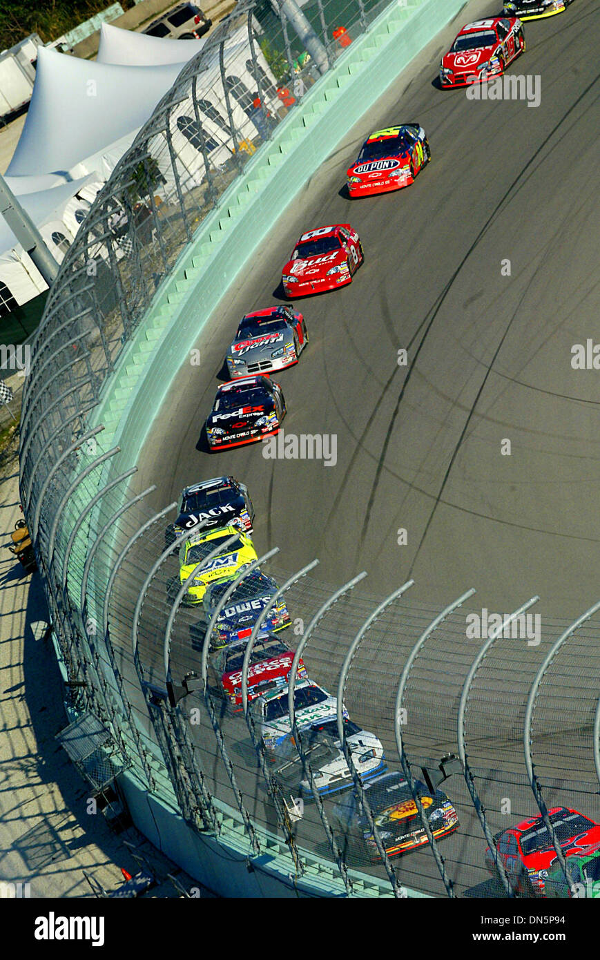 Nov 19, 2006; Miami, FL, USA; NASCAR Nextel Series Race - Drivers line ...