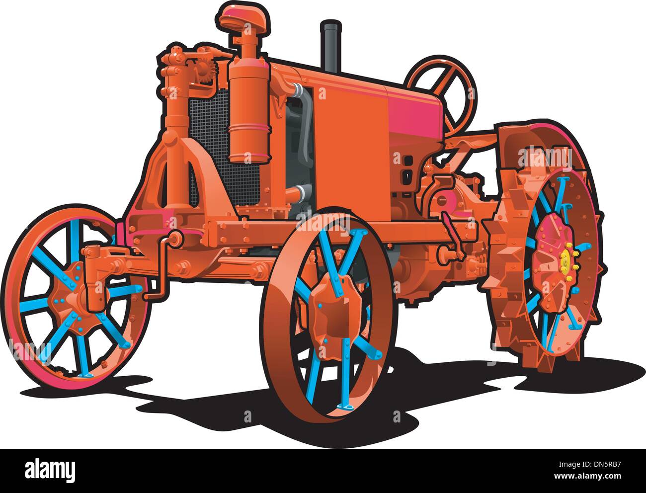 Cartoon red tractor hi-res stock photography and images - Alamy