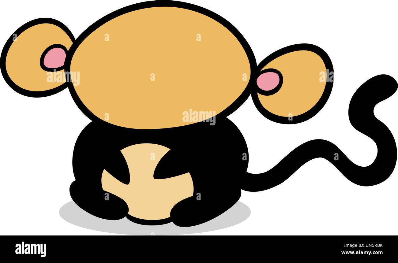 Cartoon kawaii sad monkey hi-res stock photography and images - Alamy