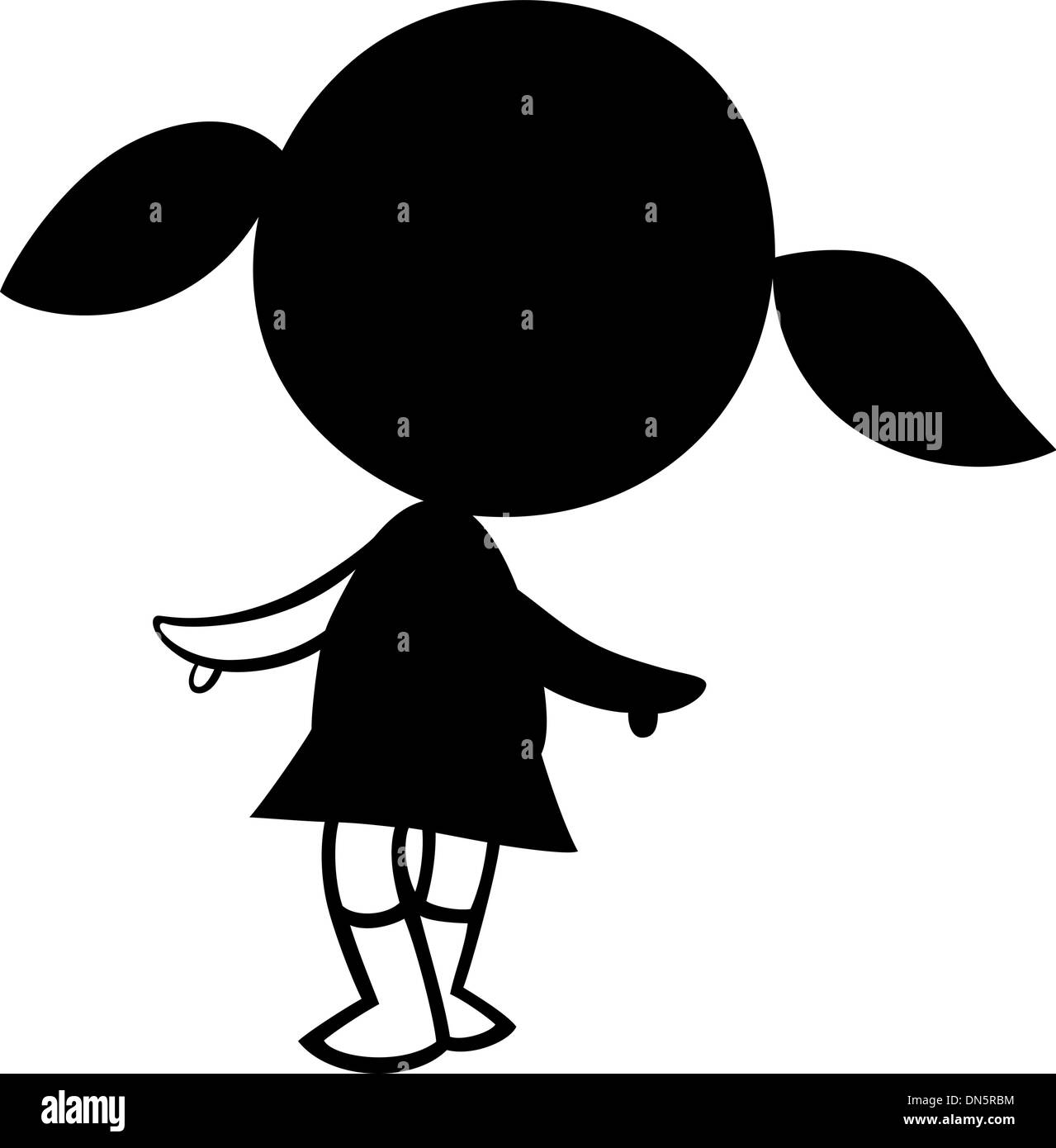 Cartoon Kawaii Girl Coloring Page Stock Vector Image And Art Alamy