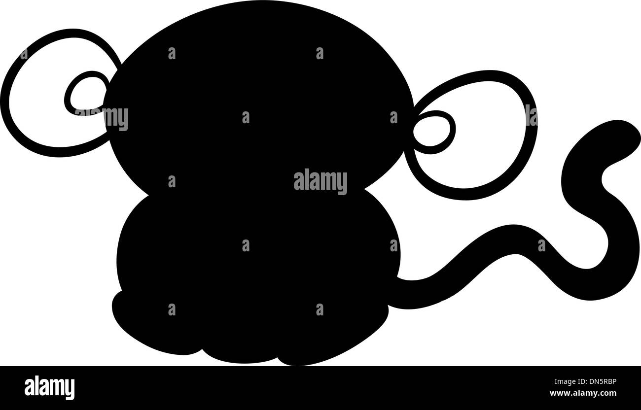 cartoon sad monkey coloring page Stock Vector Image & Art - Alamy