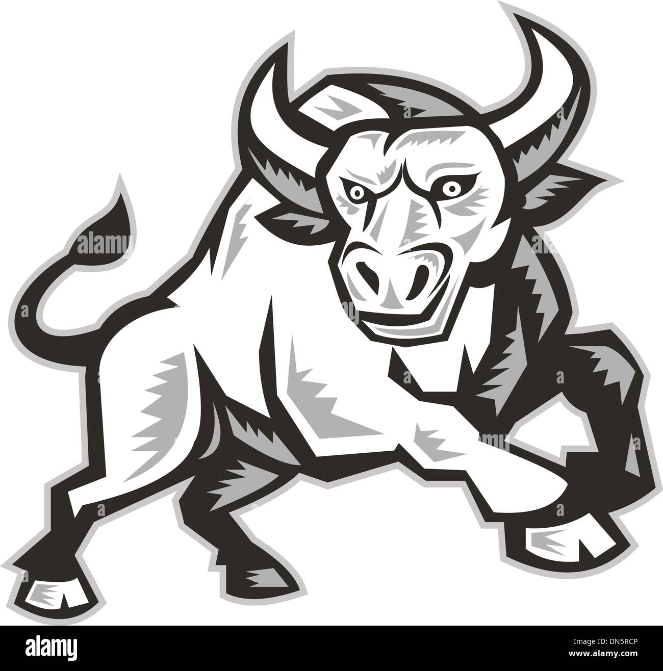 Charging Bull Illustration High Resolution Stock Photography and Images ...