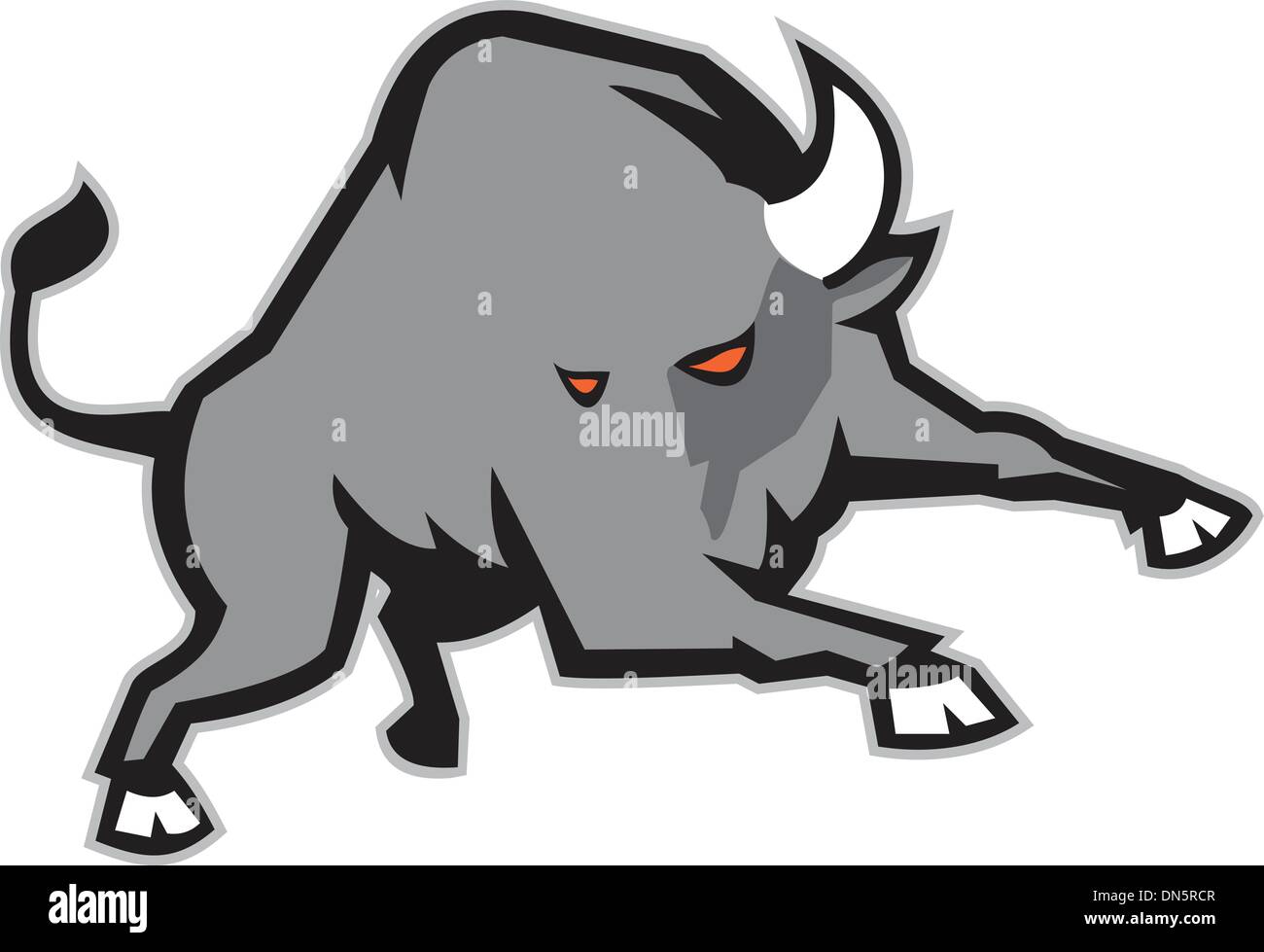 Raging Bull Attacking Charging Retro Stock Vector Image & Art - Alamy