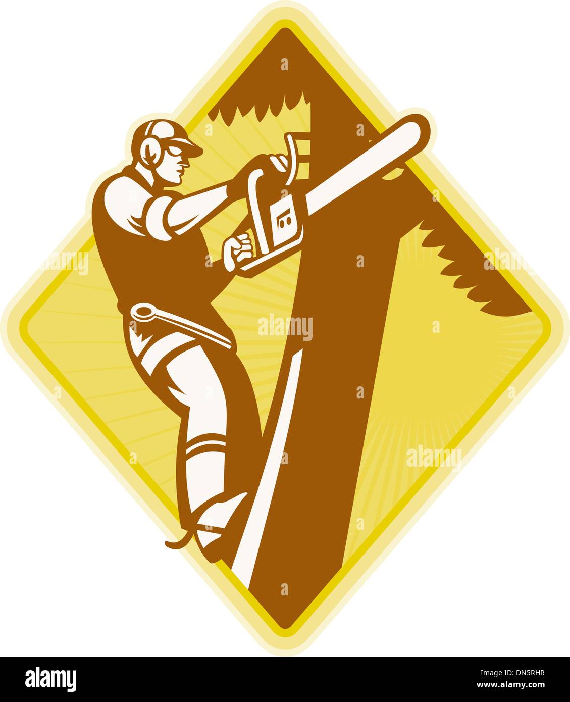 Tree Surgeon Arborist Chainsaw Retro Stock Vector Image & Art - Alamy
