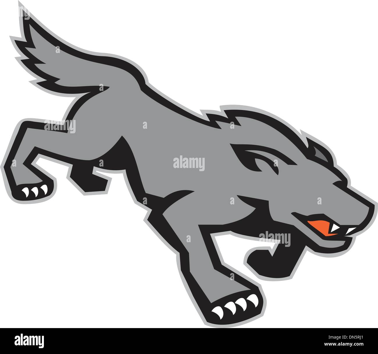 Wild Dog Wolf Stalking Retro Stock Vector Image & Art - Alamy