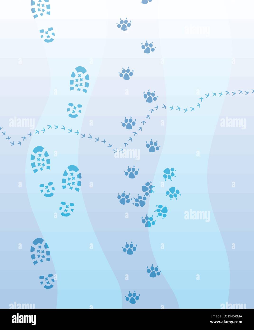 vector foot prints on the snow Stock Vector Image & Art - Alamy