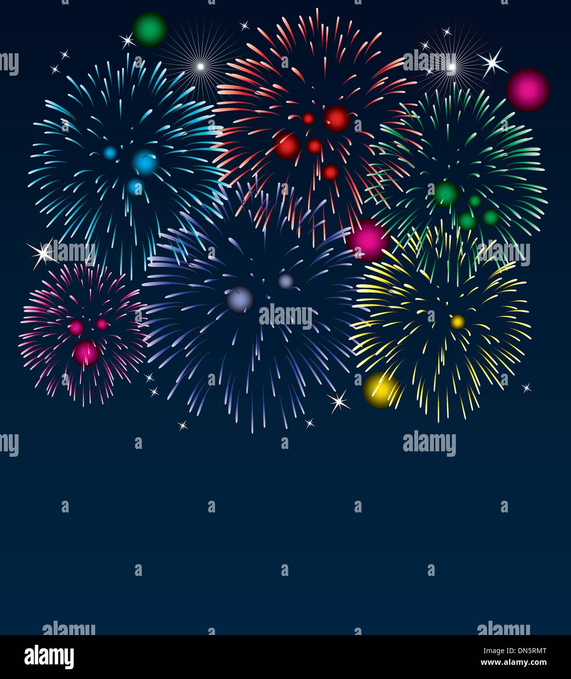 Sky with bright fireworks Stock Vector Images - Alamy