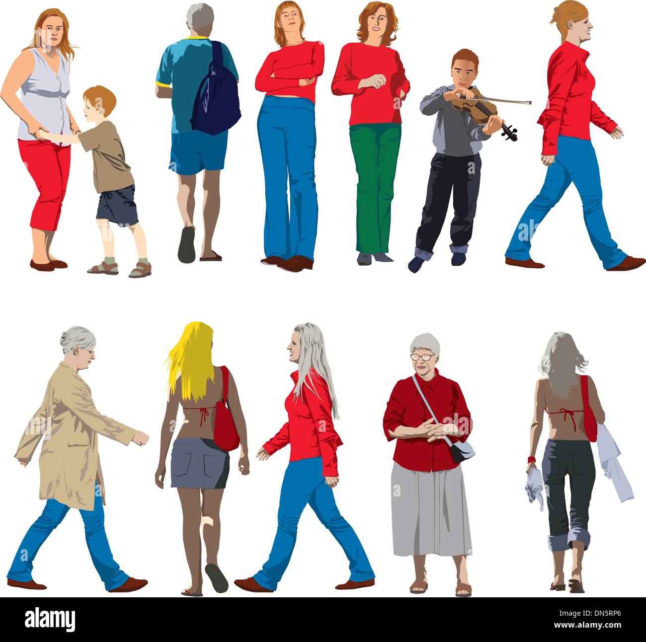 Woman and her father senior Stock Vector Images - Alamy