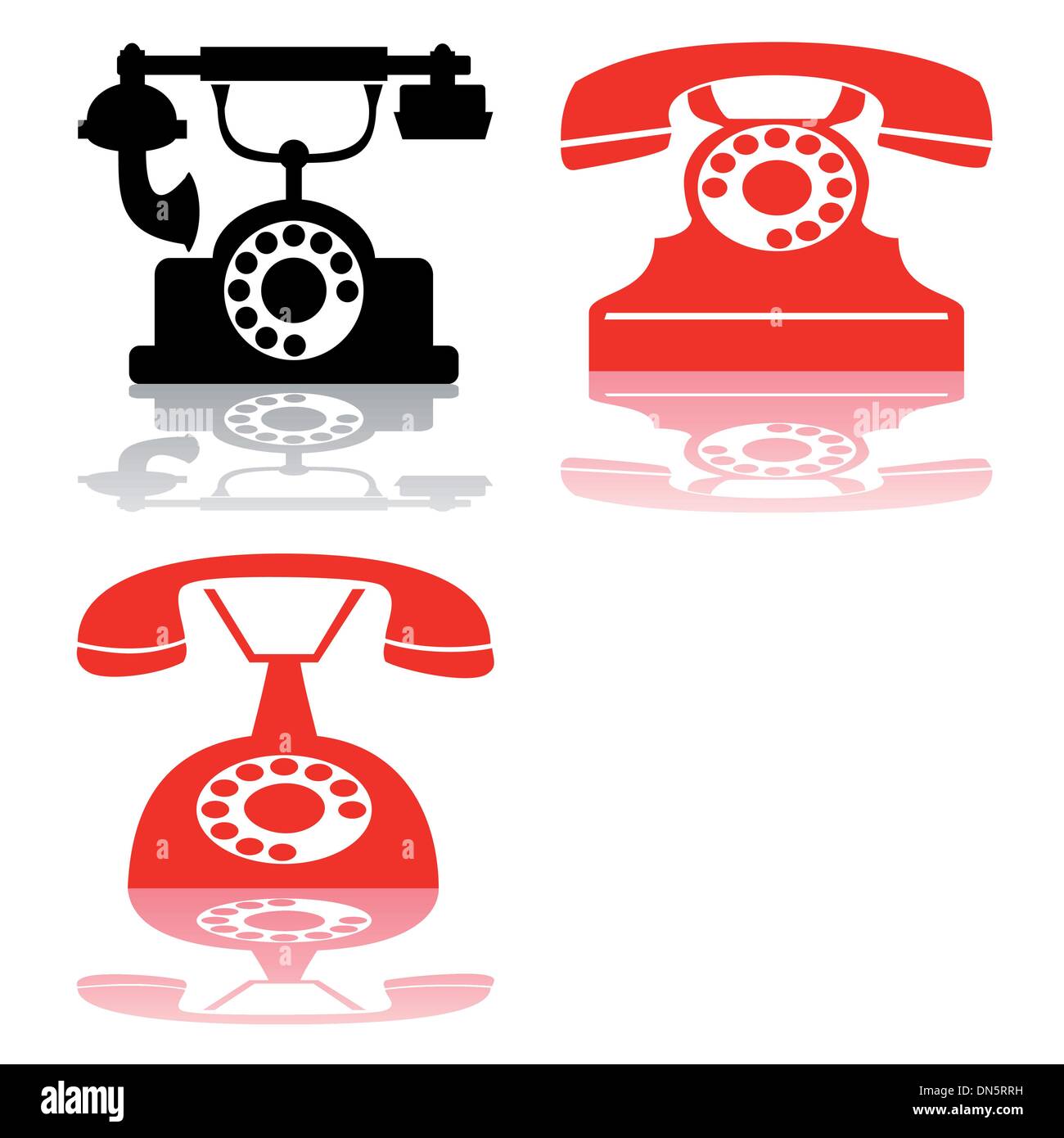 Vector antique telephone collection Stock Vector Image & Art - Alamy