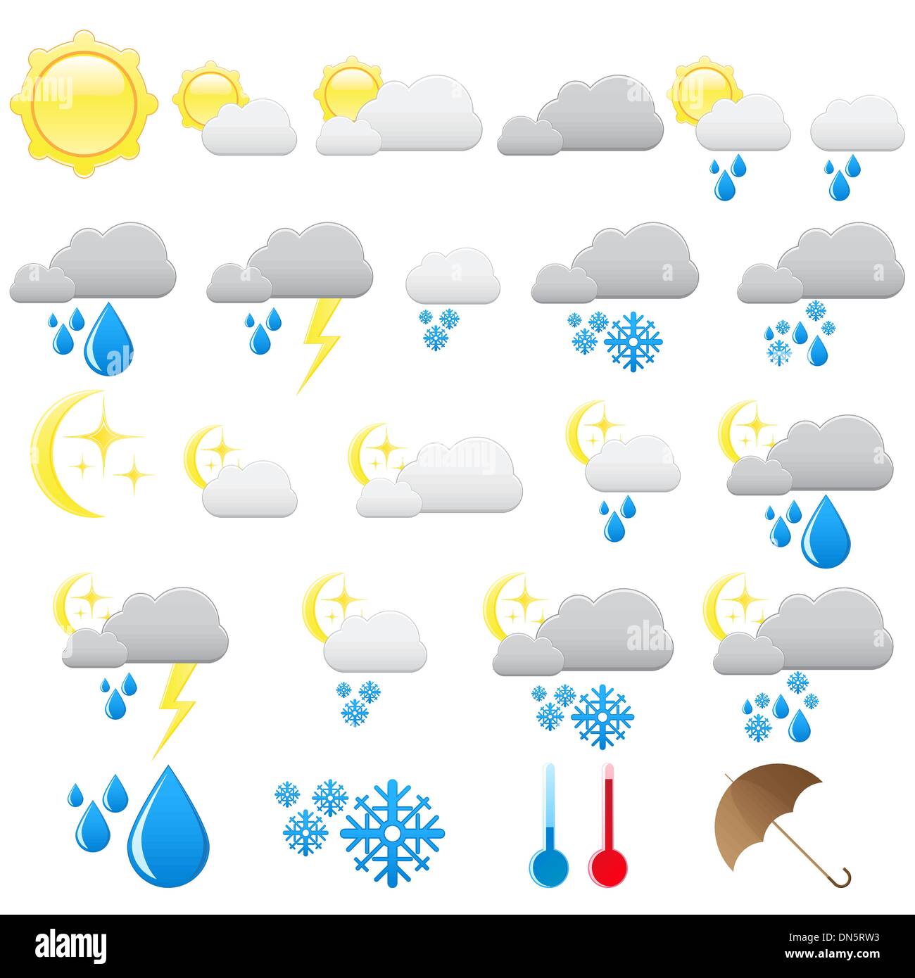 Cold weather icons Cut Out Stock Images & Pictures - Alamy
