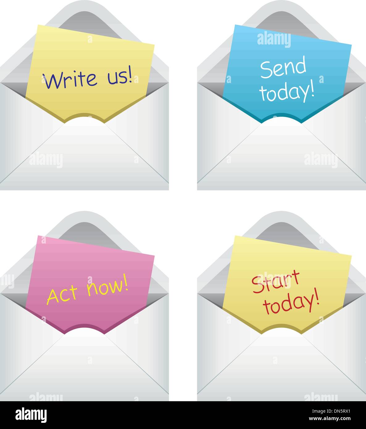 paper notes in envelopes Stock Vector Image & Art - Alamy